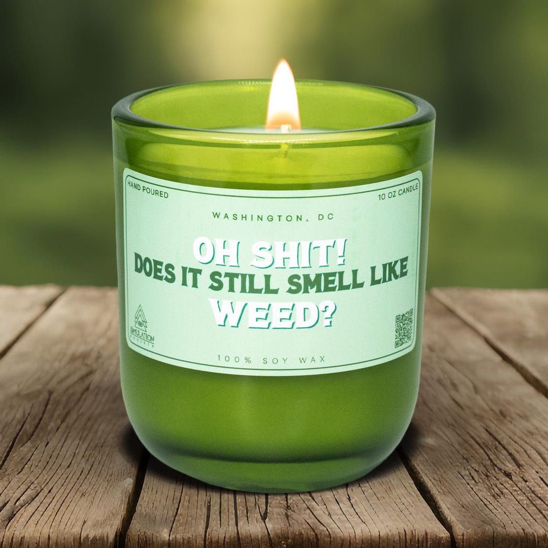 Oh Shit! Does It Still Smell Like Weed? Candle - Ginger Wood Palo Santo ...