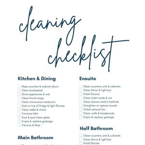 Cleaning Checklist - Etsy