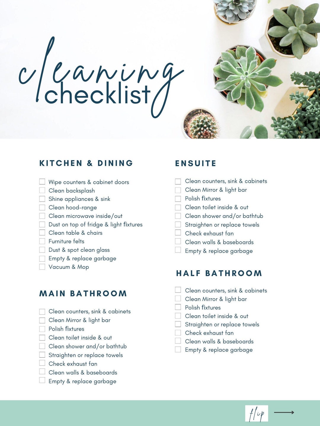 Cleaning Checklist - Etsy