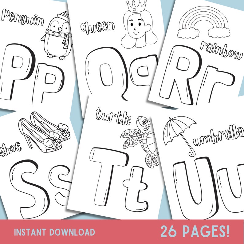 Alphabet Coloring Sheet ABC Coloring Page Preschool, Kindergarten ...