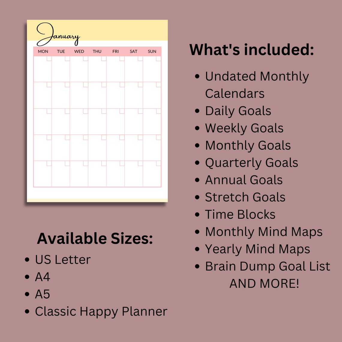 Goal Planner Bundle 2024 Goals Tracker Goal Setting Kit New Year ...