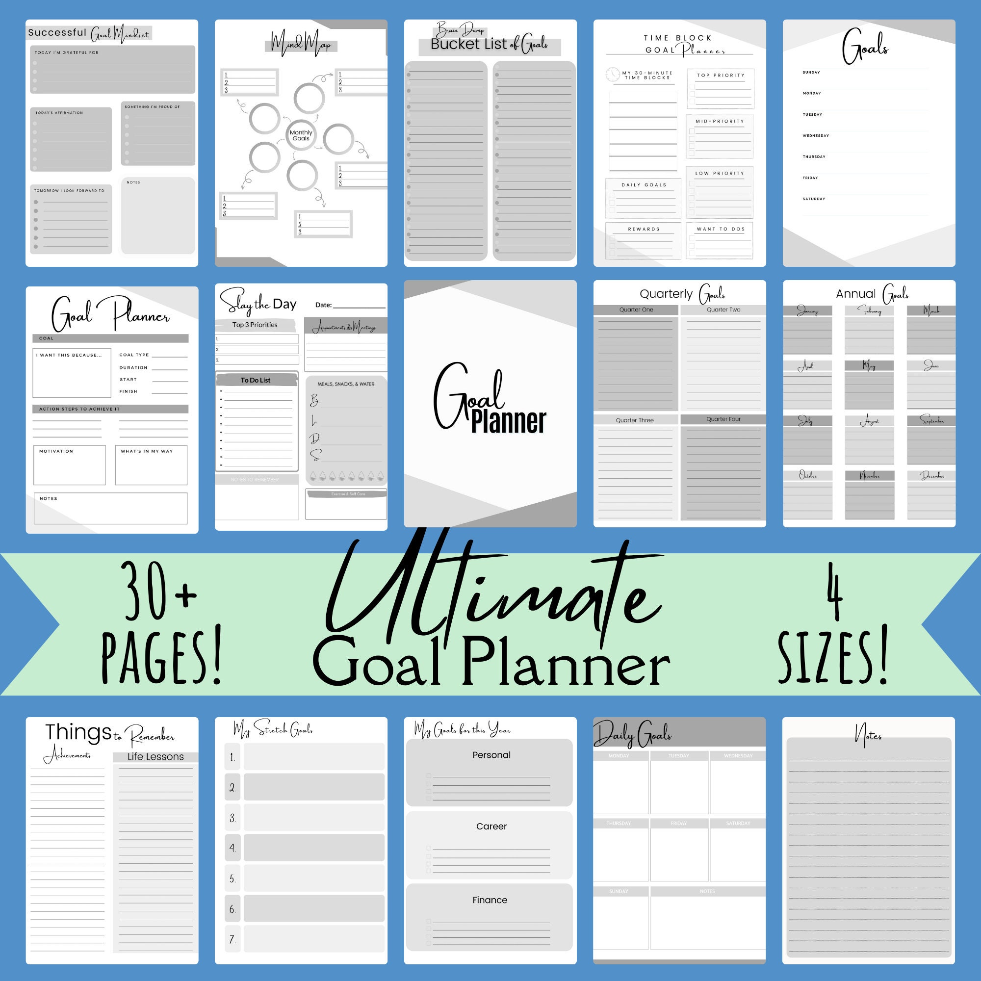 Goal Planner Set 2024 Goals Tracker Goal Setting Kit Goal Planner ...