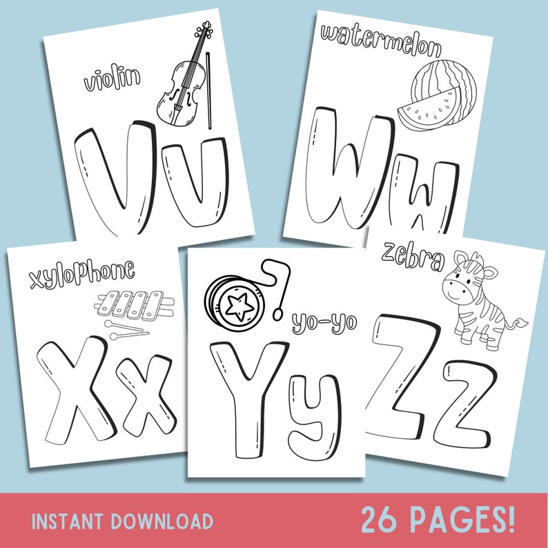 Alphabet Coloring Sheet ABC Coloring Page Preschool, Kindergarten ...