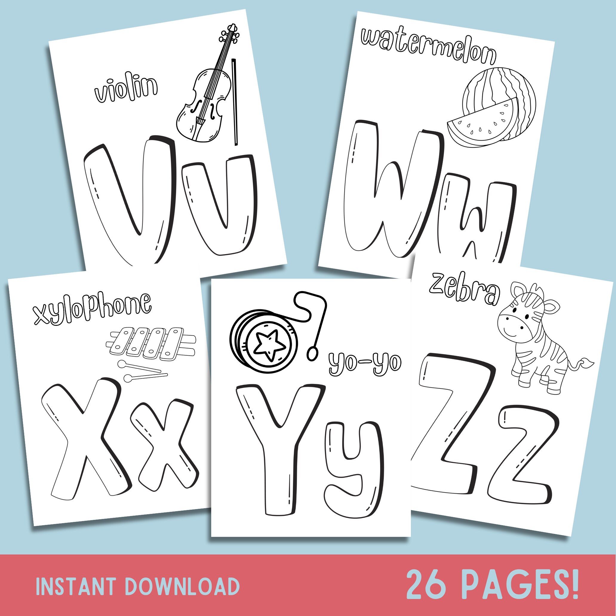 Alphabet Coloring Sheet ABC Coloring Page Preschool, Kindergarten ...
