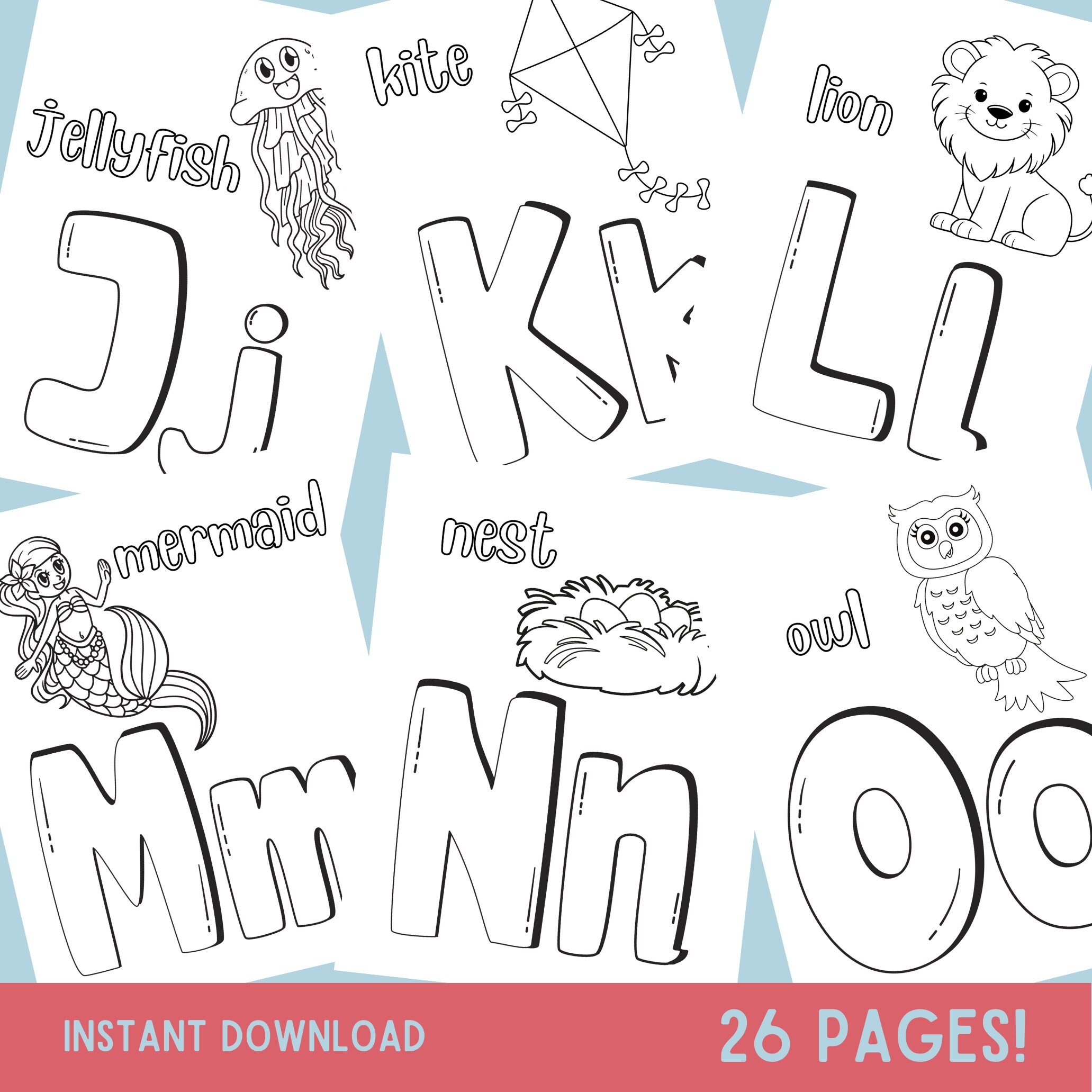 Alphabet Coloring Sheet ABC Coloring Page Preschool, Kindergarten ...