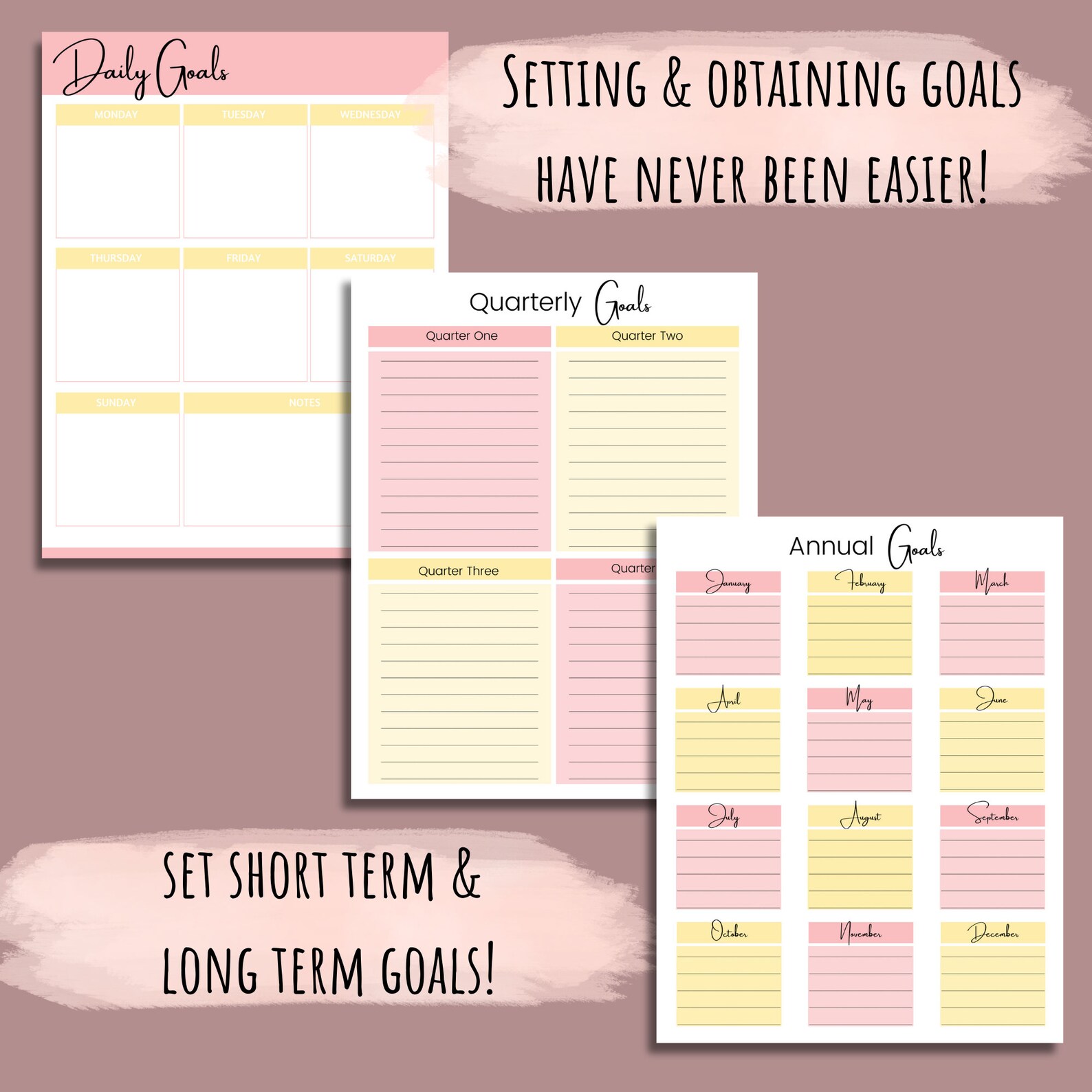 Goal Planner Bundle 2024 Goals Tracker Goal Setting Kit - Etsy