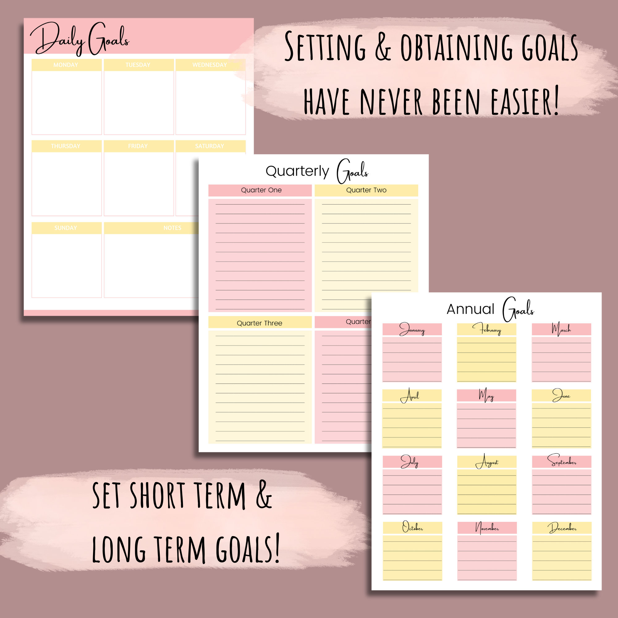 Goal Planner Bundle 2024 Goals Tracker Goal Setting Kit New Year ...