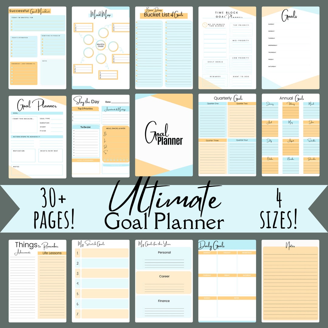 2024 Goal Planner Bundle Goals Tracker Goal Setting Kit - Etsy