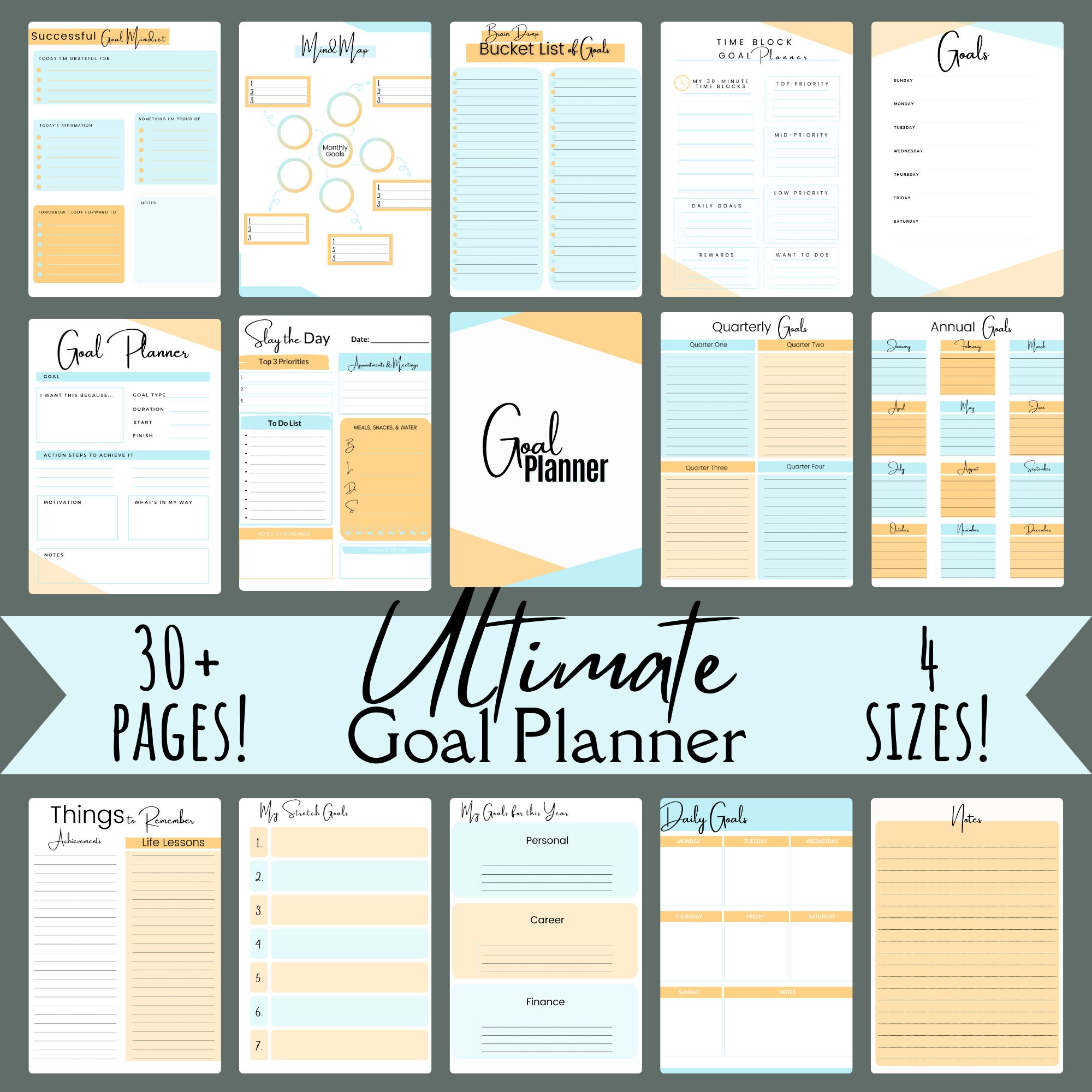 2024 Goal Planner Bundle Goals Tracker Goal Setting Kit New Year ...