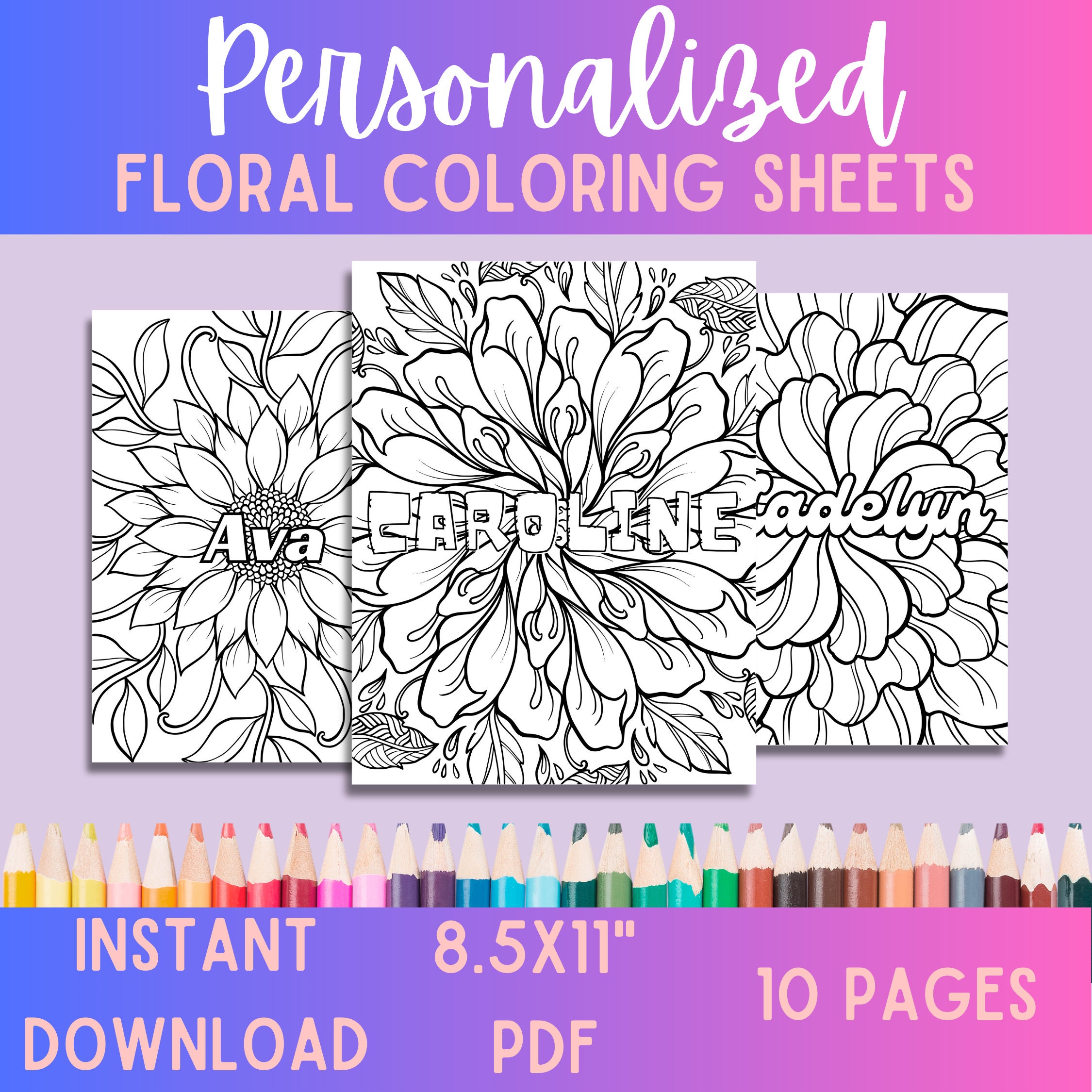 Personalized Coloring Page - Custom Coloring Page - Personalized ...