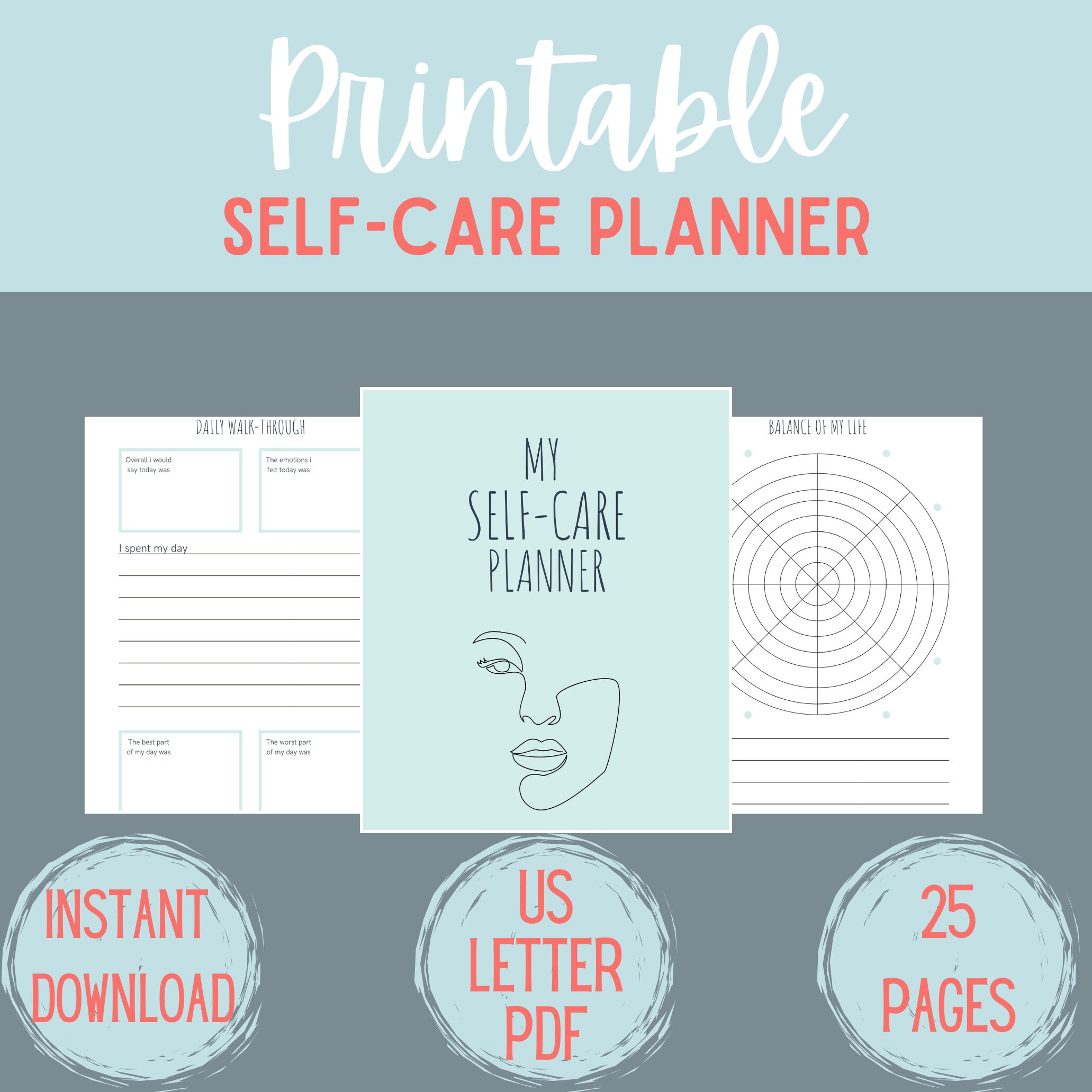 Printable Self-care Planner Self-care Planner Self-care - Etsy