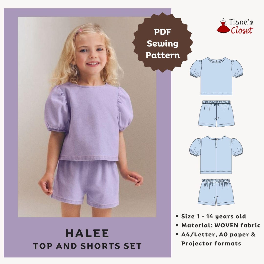 Halee Top and Shorts Set - PDF Sewing Pattern | Beginner Friendly ...