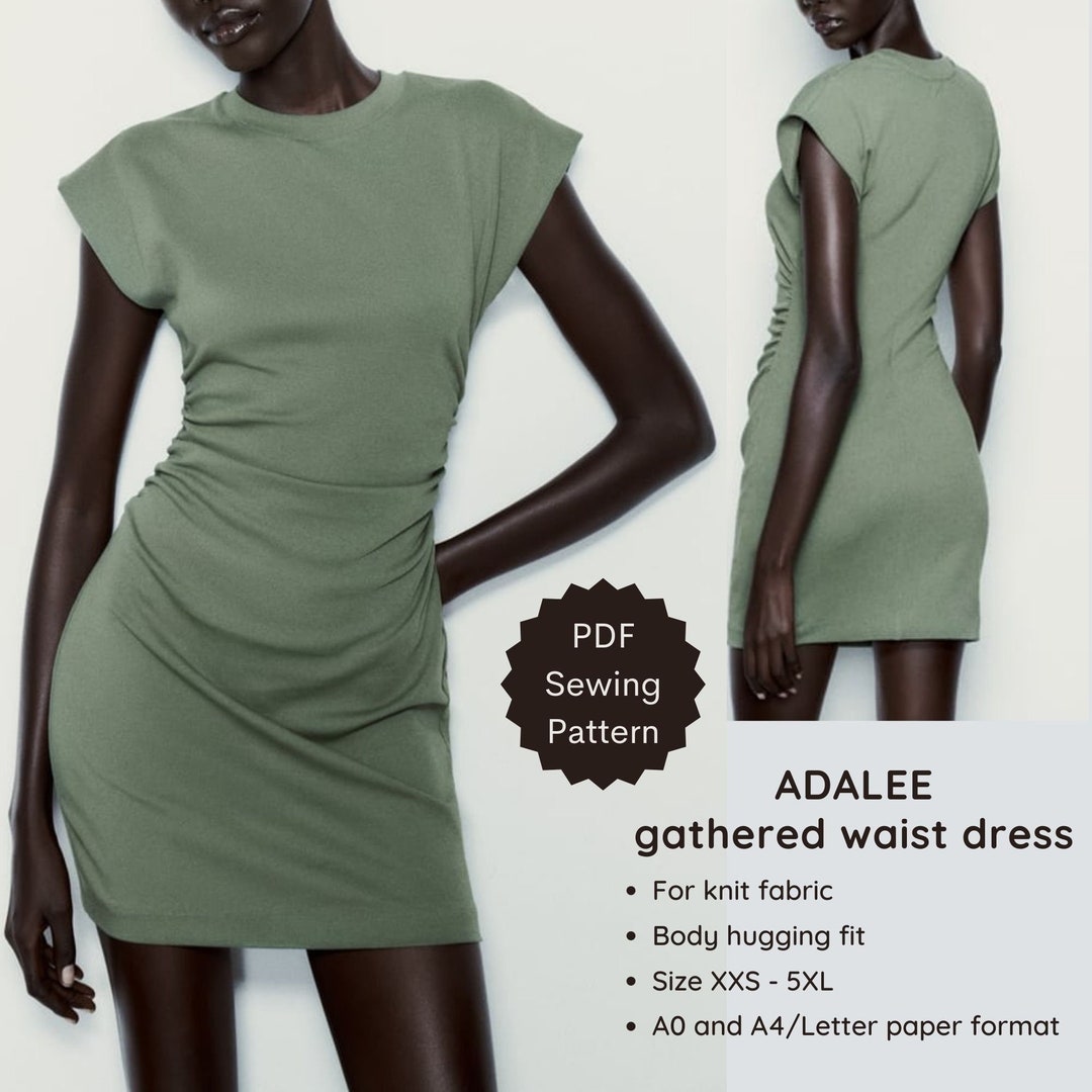 Adalee Gathered Waist Mini Dress Sewing Pattern: Women's Sizes XXS-5XL ...