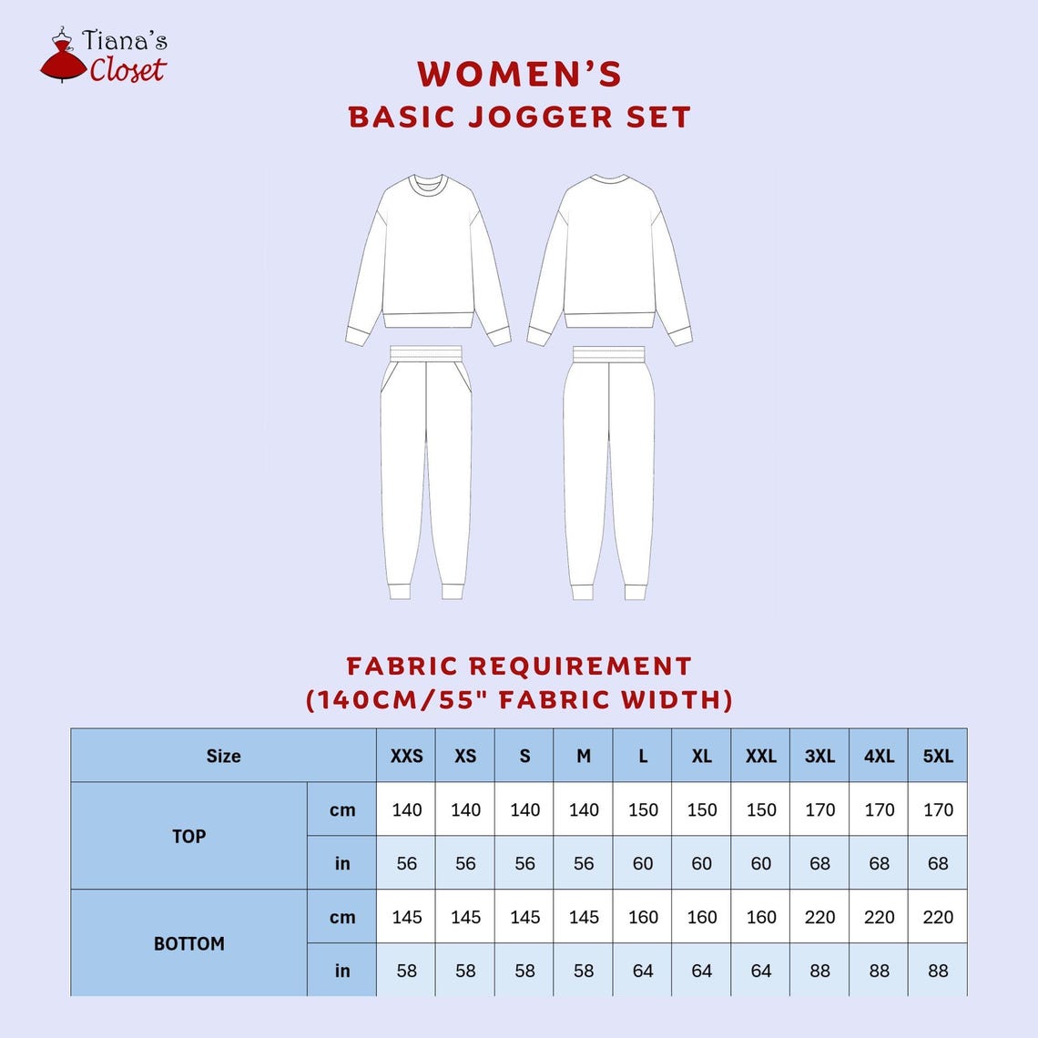 Women's Sweatsuit Sewing Pattern: Basic Jogger Set (PDF Pattern) - Etsy