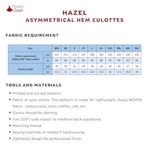 Hazel Culottes PDF Sewing Pattern: Boho Style, Dramatic Wide Legs ...