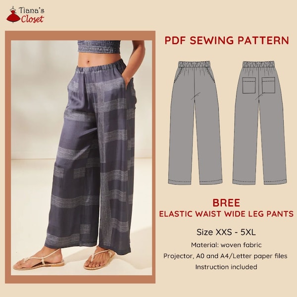 Wide Leg Pants Pattern - Etsy