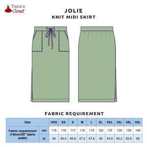 Jolie Knit Midi Skirt Sewing Pattern: Beginner Friendly (PDF Pattern ...