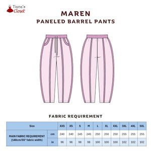 Maren Paneled Barrel Track Pants Sewing Pattern: Knit Fabric, XXS-5XL ...