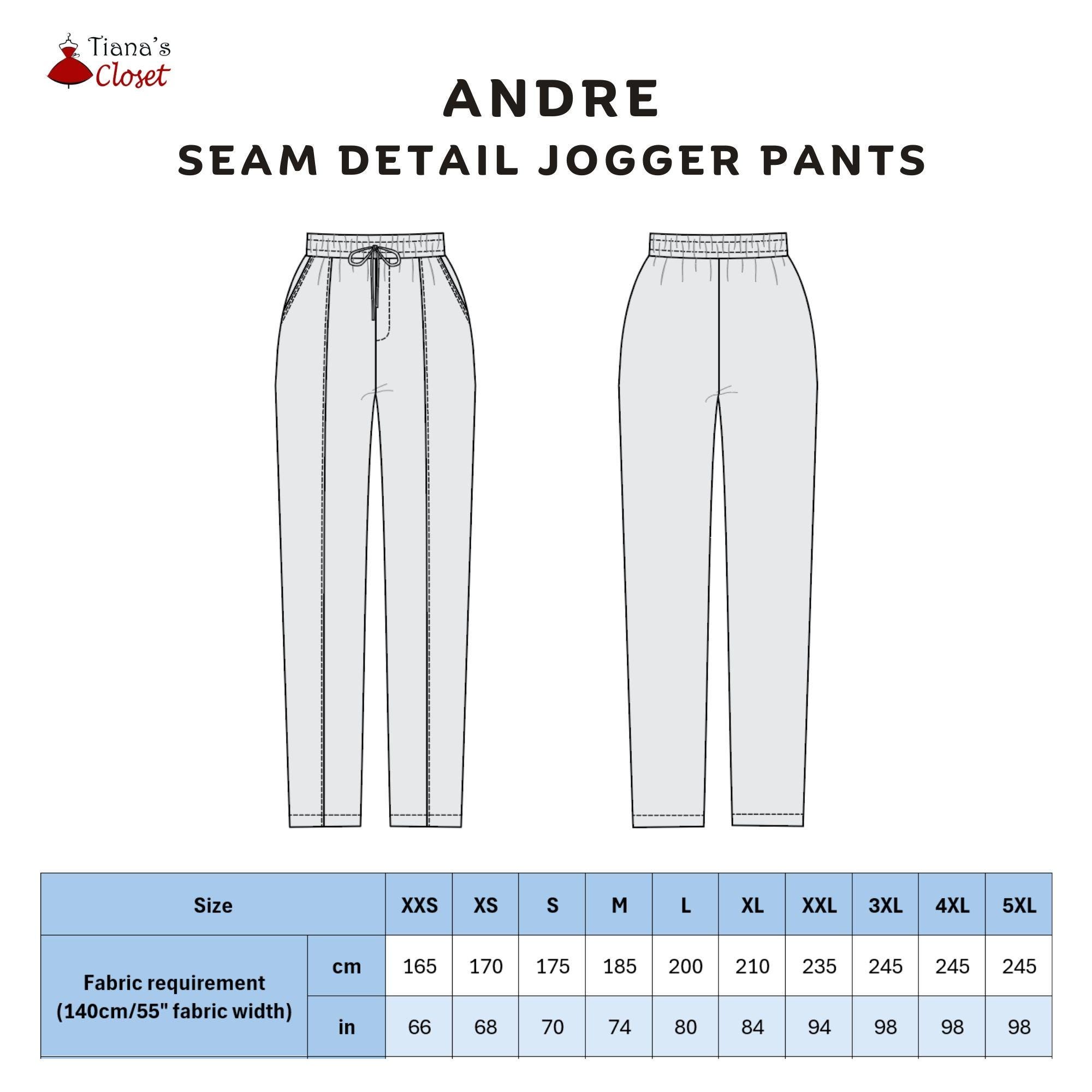 Andre Jogger Pants PDF Sewing Pattern | Digital Pattern for Men | Easy ...