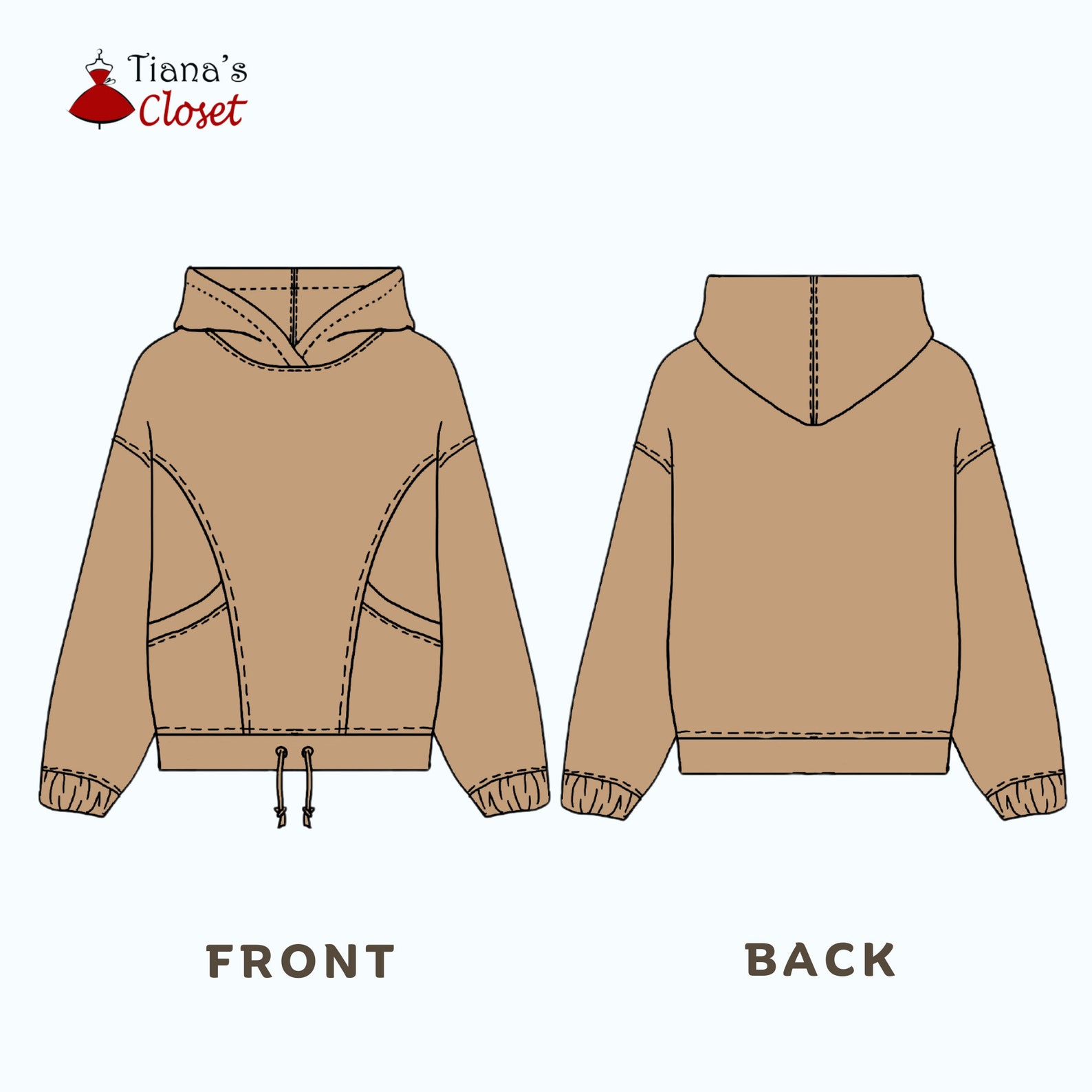 PDF Sewing Pattern Frankie Oversized Hoodie Digital Sewing Pattern for ...