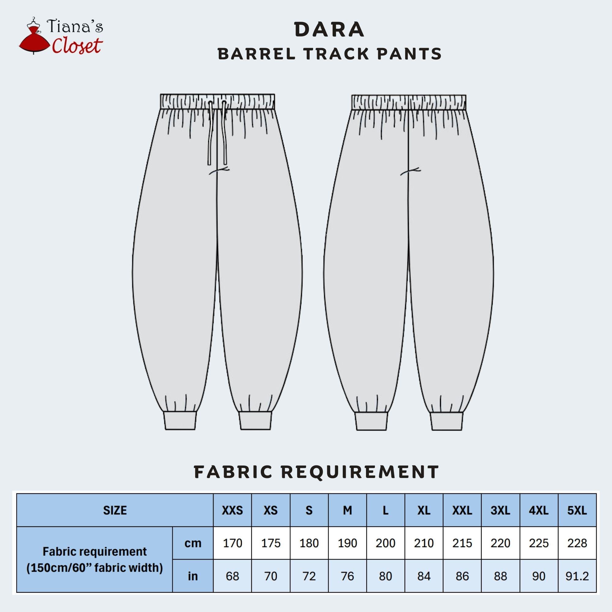 Dara Barrel Track Pants Sewing Pattern: Beginner Loungewear (PDF) - Etsy