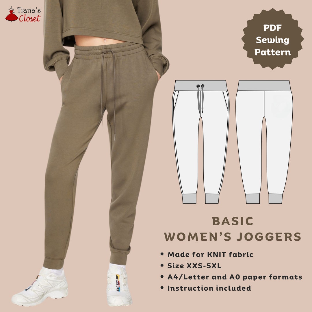 Basic Women's Jogger Pants - Beginner Friendly PDF Sewing Pattern ...
