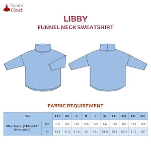 Libby Funnel Neck Sweatshirt Sewing Pattern: Drop Shoulder Knit Top ...