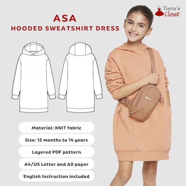 Girls Sweatshirt Dress Pattern - Etsy