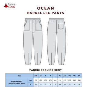 Ocean Barrel Leg Pants PDF Sewing Pattern | Easy Sewing Pattern for ...
