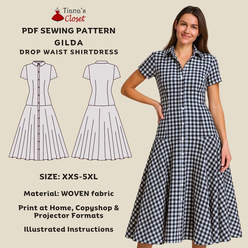 Modest Dress Pattern - Etsy UK