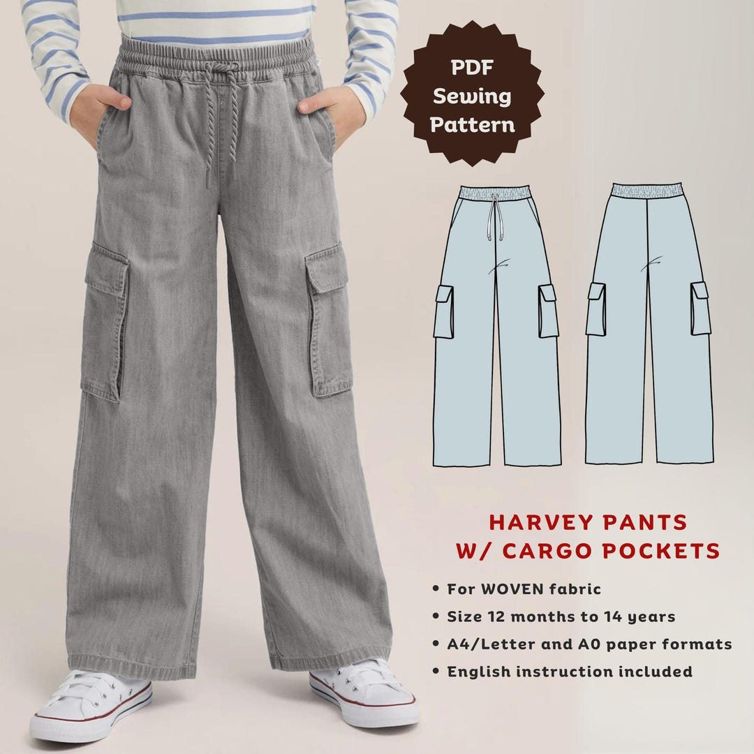 Harvey Kids Cargo Pants Sewing Pattern (PDF Pattern) - Etsy