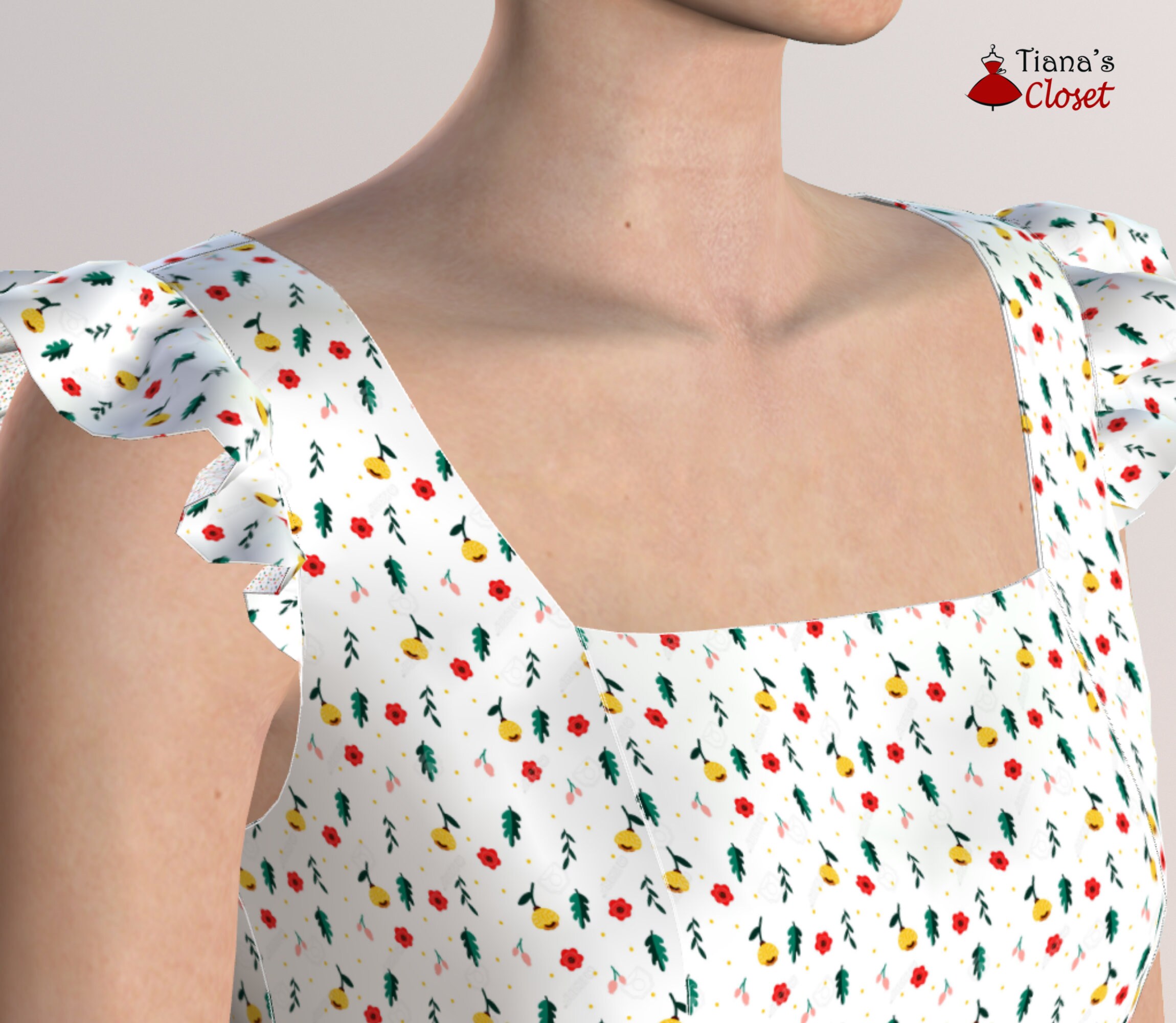 Nadine Flutter Sleeve Dress PDF Sewing Pattern Digital Sewing Pattern ...