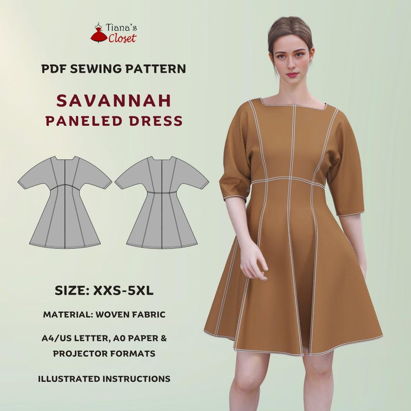 Panel Dress Pattern - Etsy