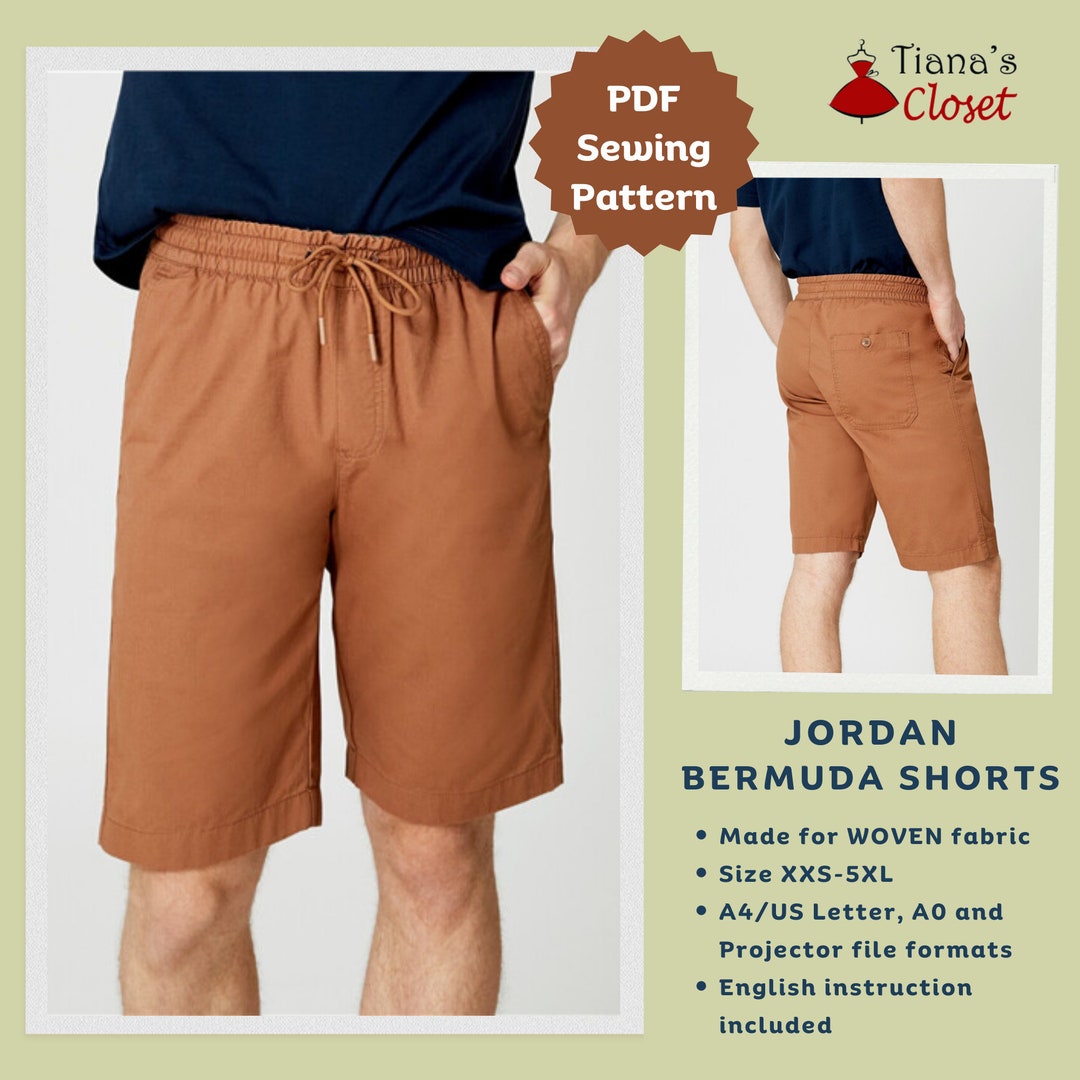 Jordan Bermuda Shorts - PDF Sewing Pattern | Simple Casual Shorts for ...