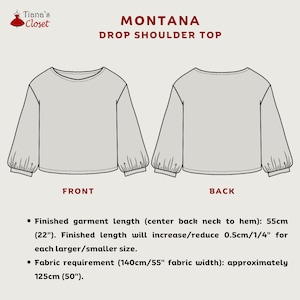 Montana Drop Shoulder Top - PDF Sewing Pattern | Simple Digital Sewing ...
