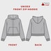 Unisex Front Zip Hoodie Sewing Pattern (PDF) - Etsy