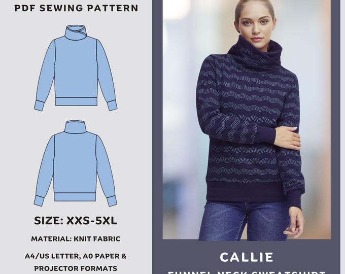 Sweatshirt Sewing Pattern / Digital Pattern for Jumper/ V-neck Top ...