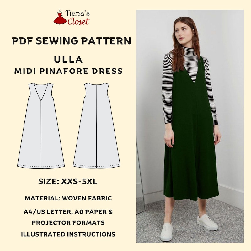 Midi Dress Pattern Wool - Etsy