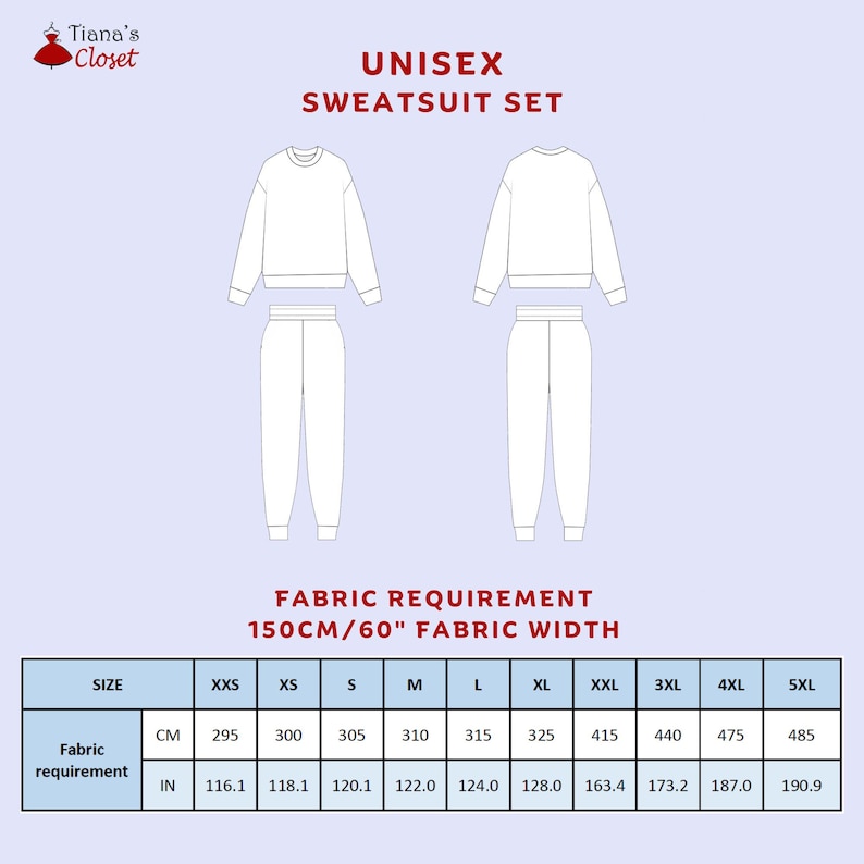 Unisex Sweatsuit Sewing Pattern: Basic Knit Lounge Set (PDF Pattern) - Etsy