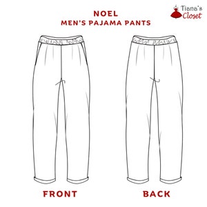 Noel Men's Pajama Pants - PDF Sewing Pattern | Slouchy, High Waist, 32 ...
