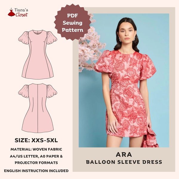 Mini Dress Sewing Pattern - Etsy