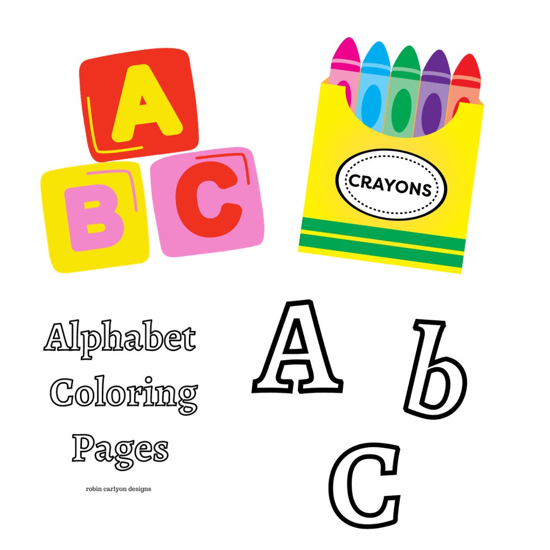 55 Page Alphabet Upper and Lower Case Coloring Sheets Printable ...