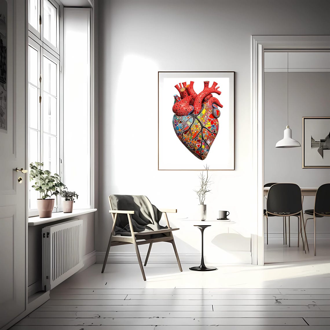 Abstract Heart Wall Art Unique Design. Anatomical Human Heart Wall Art ...