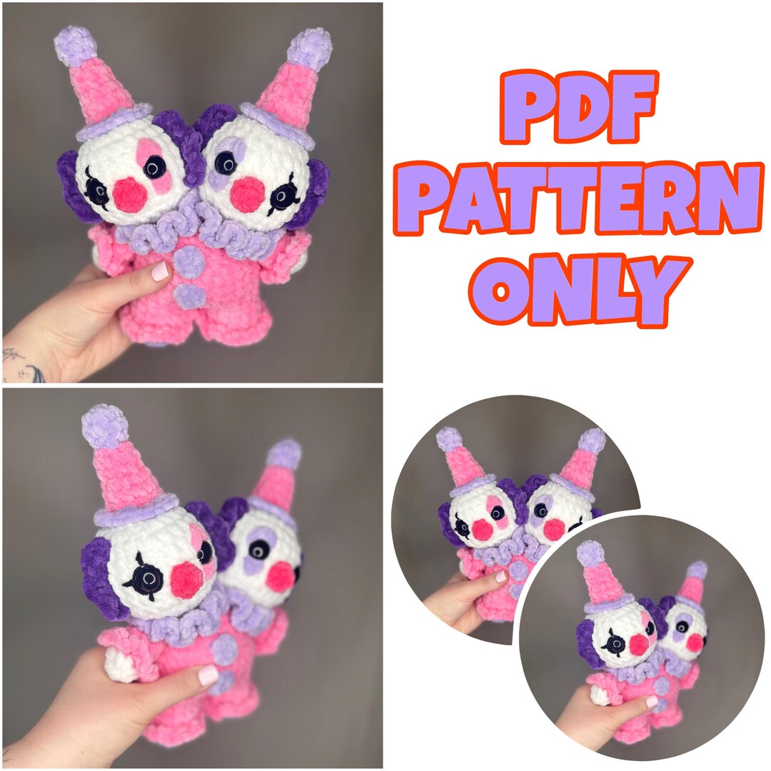 Two-headed Clown Crochet Pattern PDF | Cute Horror Amigurumi Plushie ...