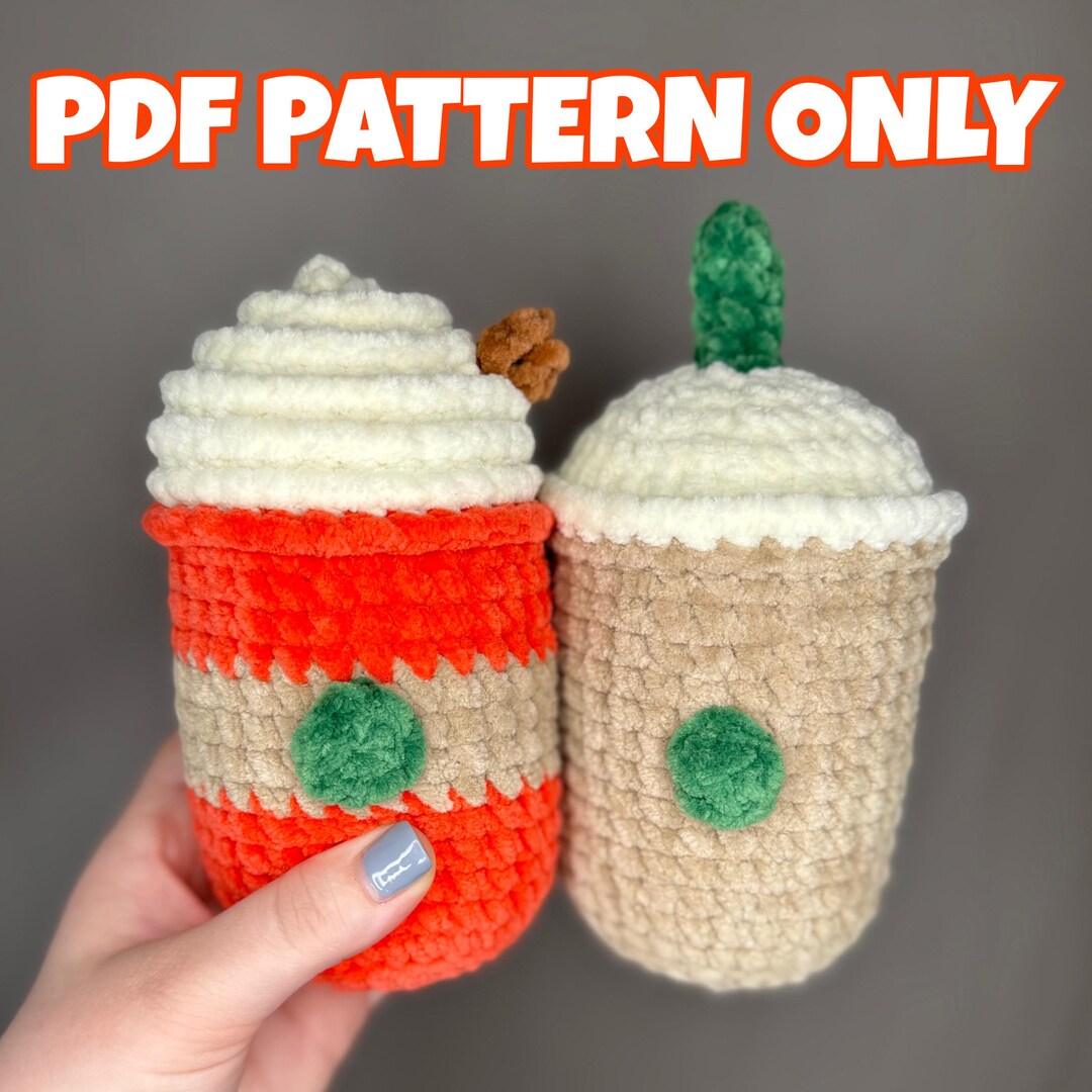 Latte & Frappe Coffee Crochet Pattern PDF | Cute Amigurumi Coffee ...