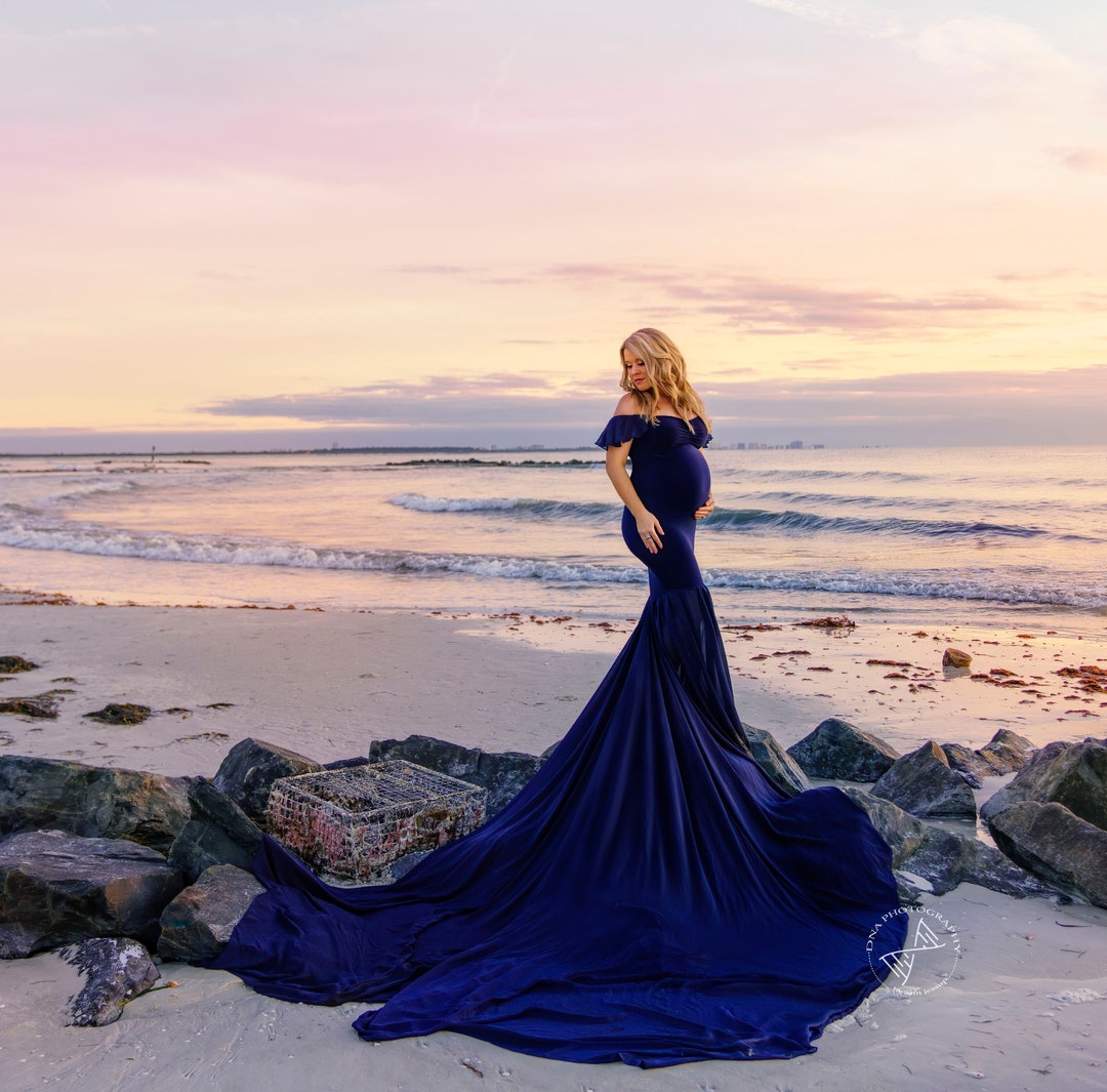 Kat Fitted Maternity Knit Gown Maternity Photoshoot Photography Baby ...