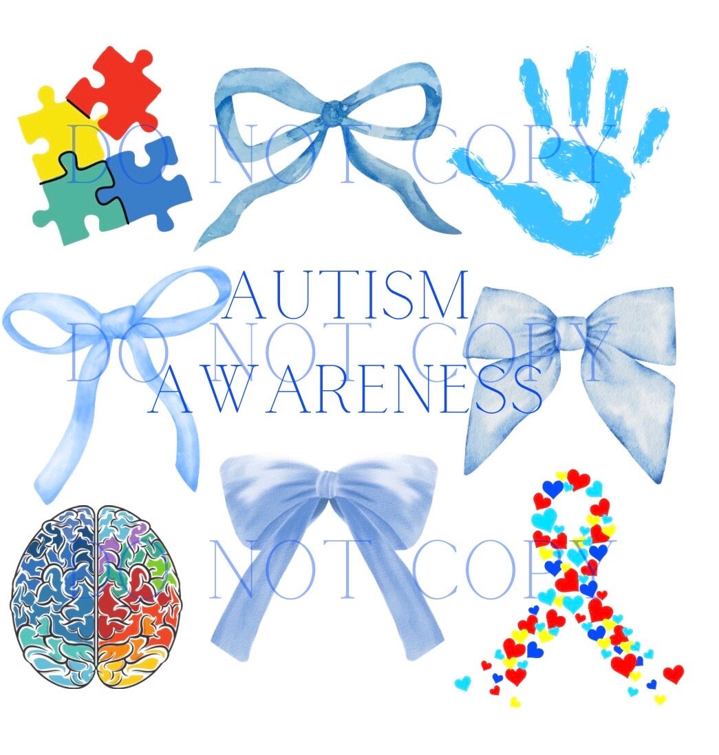 Autism Awareness Bows PNG, Autism Awareness - Etsy