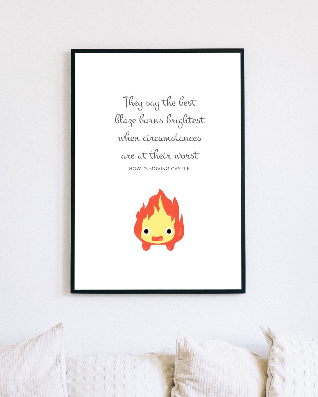 Brightest Blaze | Howl's Moving Castle | Studio Ghibli Quotes - Etsy