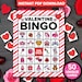 50 Valentine Bingo Cards Printable Valentines Day Bingo Game Digital ...
