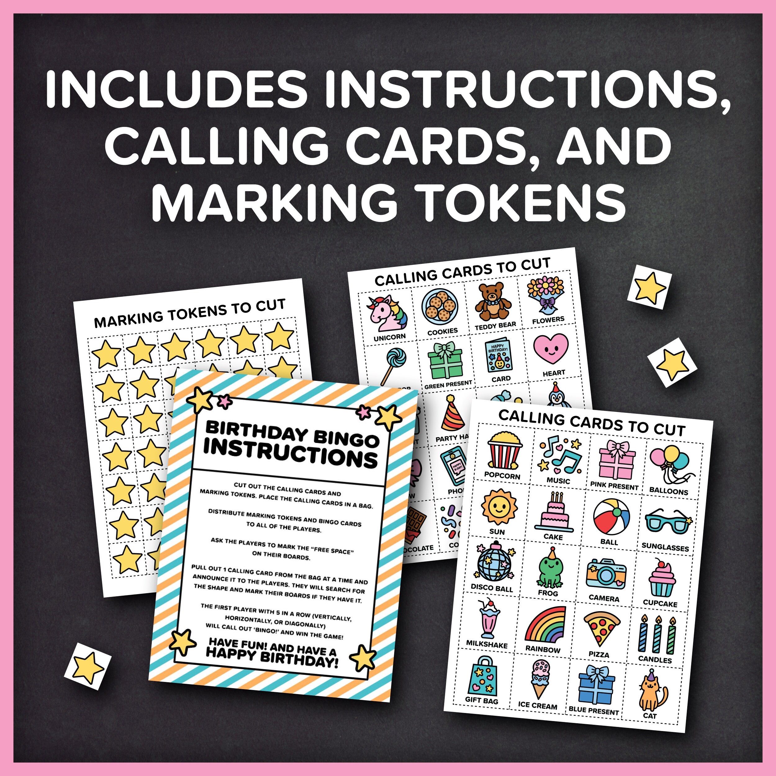 50 Birthday Bingo Cards Printable | Birthday Bingo Game Digital ...